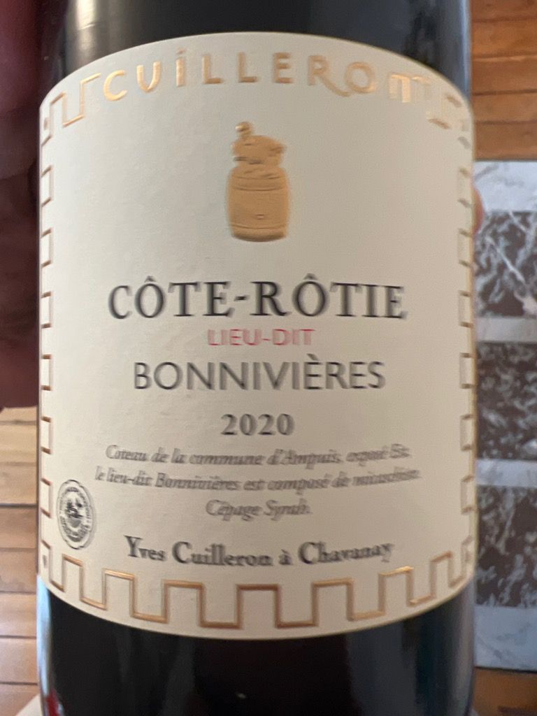 2020 Domaine Yves Cuilleron Côte-Rôtie Lieu-dit Bonnivieres, France ...