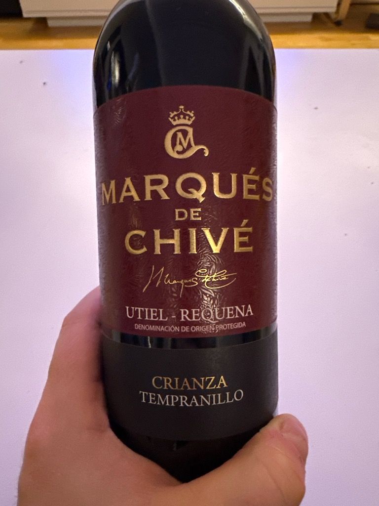 2018 Vicente Gandía Utiel-Requena Marques de Chivé Tempranillo Crianza ...