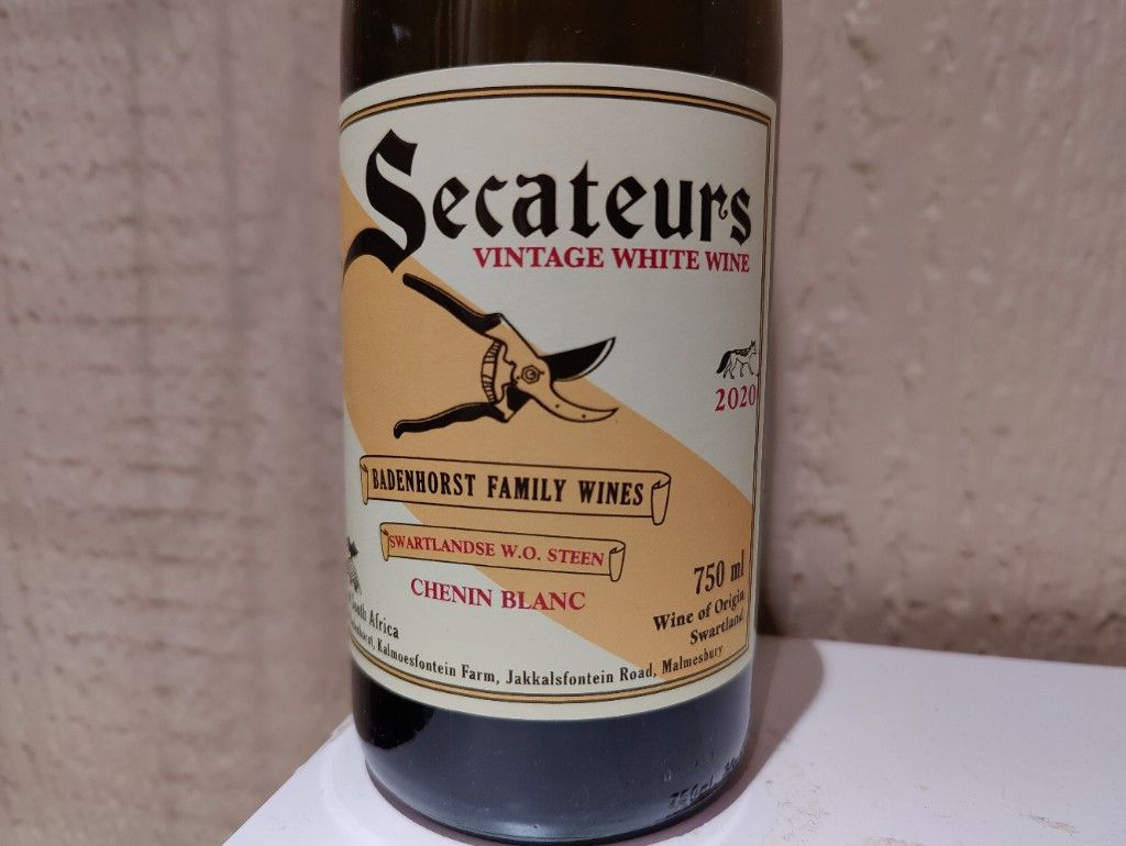 2020 Badenhorst Family Wines Chenin Blanc Secateurs, South Africa ...