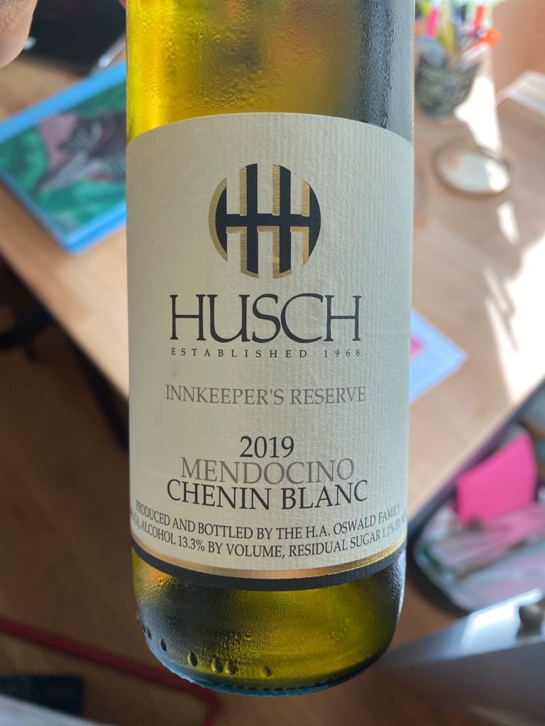 2019 Husch Vineyards Chenin Blanc Innkeeper's Reserve, USA, California ...
