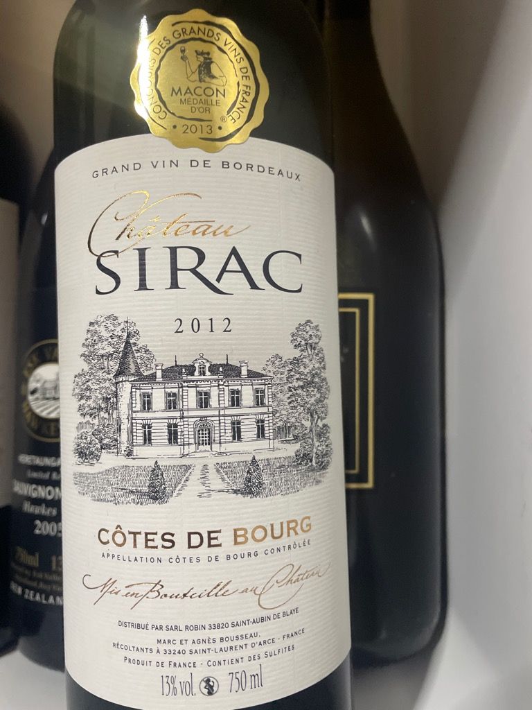 2013 Château Sirac, France, Bordeaux, Côtes de Bourg - CellarTracker
