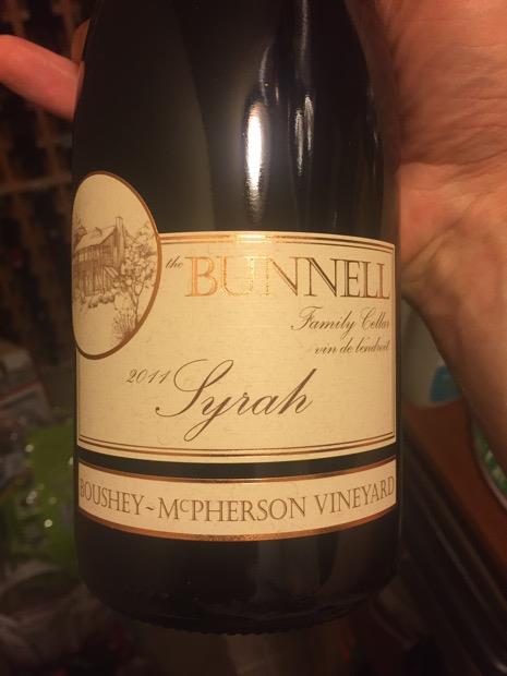 2011 Bunnell Family Cellars Syrah Boushey-McPherson Vineyards, USA ...