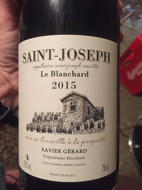 2015 Xavier Gerard St. Joseph Le Blanchard, France, Rhône, Northern ...