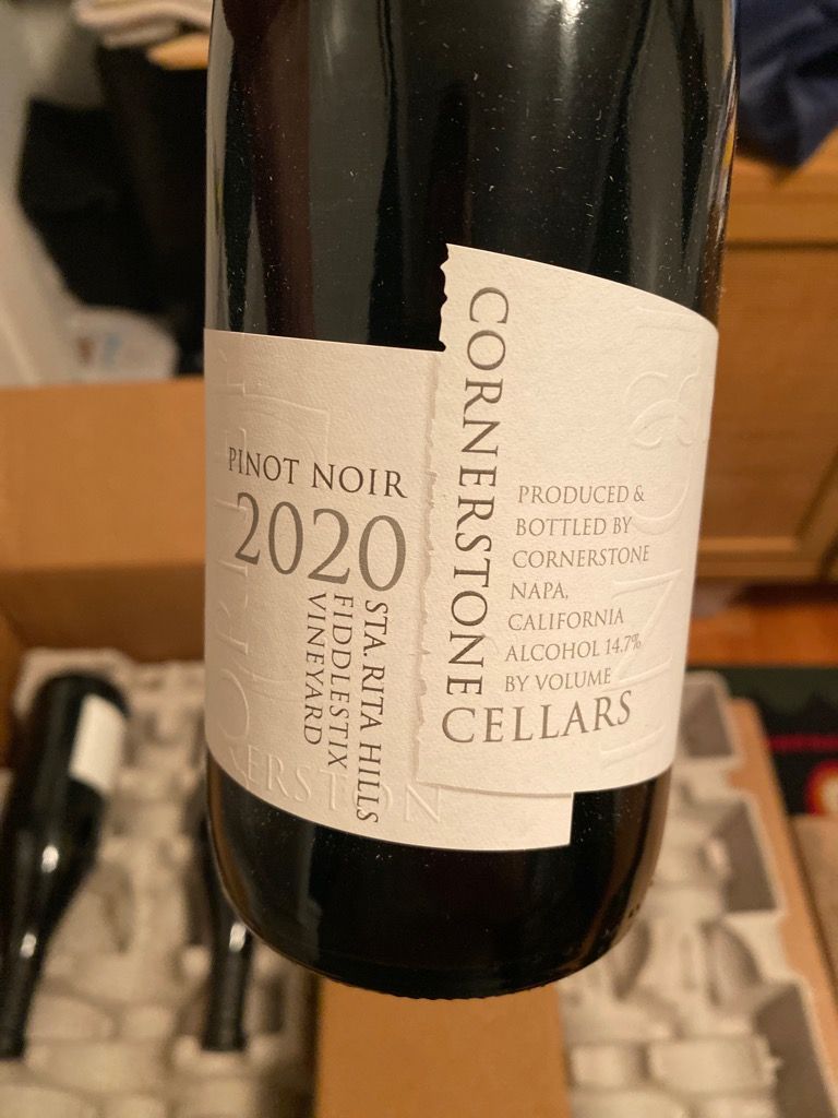 2021 Cornerstone Cellars Pinot Noir Fiddlestix Vineyard, USA ...