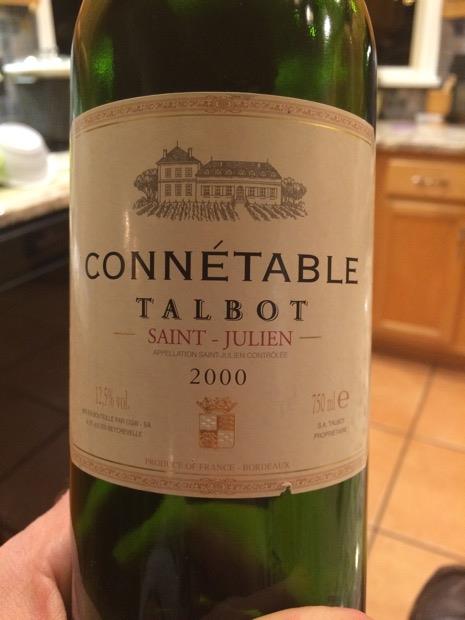 2000 Château Talbot Connétable de Talbot, France, Bordeaux, Médoc, St ...
