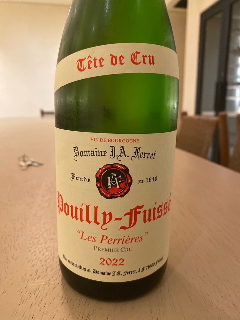 2023 J.A. Ferret Pouilly-Fuissé Clos des Prouges Tête de Cru, France ...