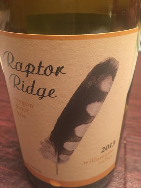2013 Raptor Ridge Pinot Gris, USA, Oregon, Willamette Valley ...