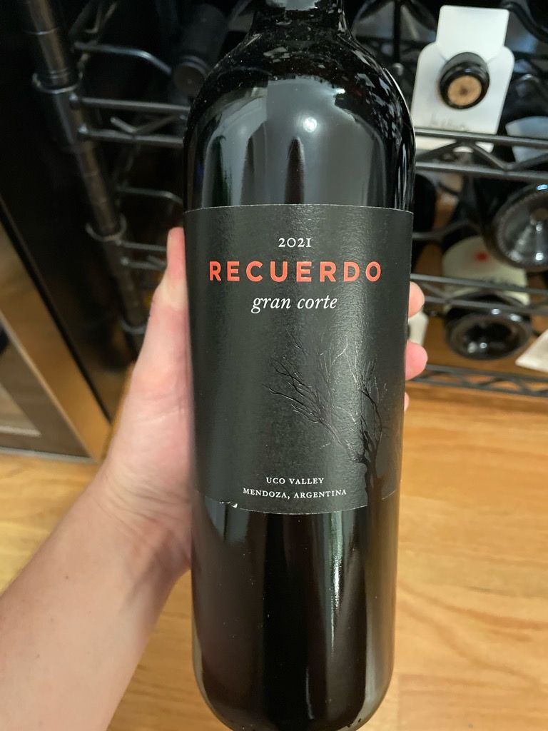 2019 Recuerdo Gran Corte, Argentina, Mendoza, Valle de Uco - CellarTracker