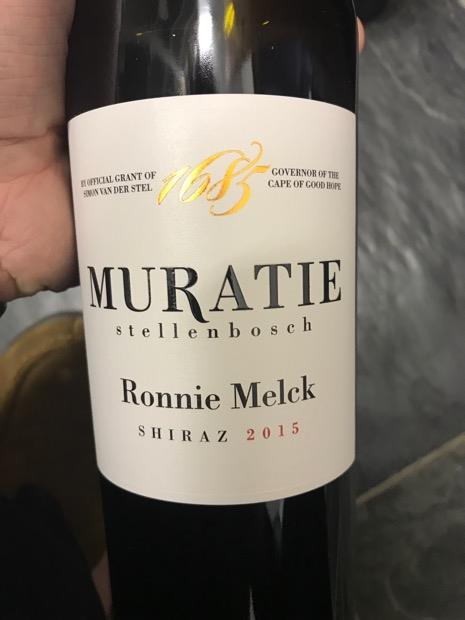 2015 Muratie Wine Estate Shiraz Ronnie Melck, South Africa, Coastal ...