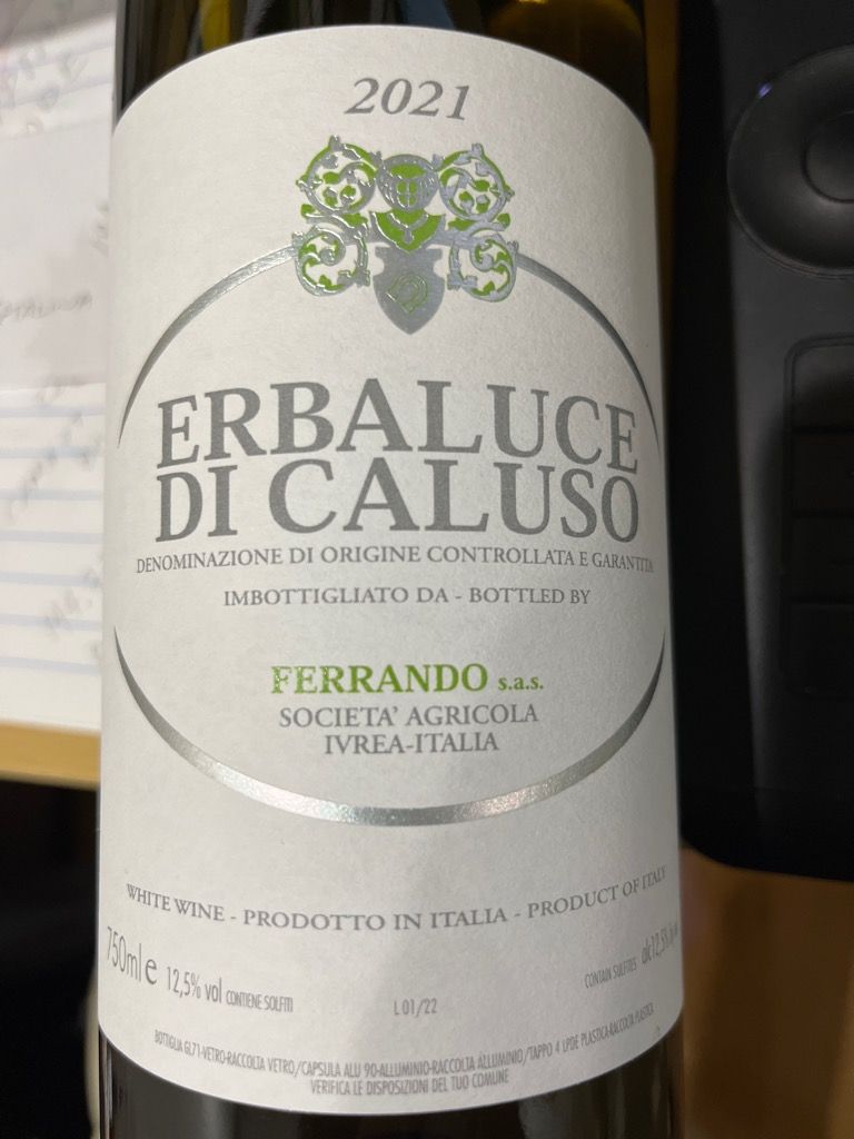 2021 Ferrando Erbaluce di Caluso La Torrazza, Italy, Piedmont, Northern ...