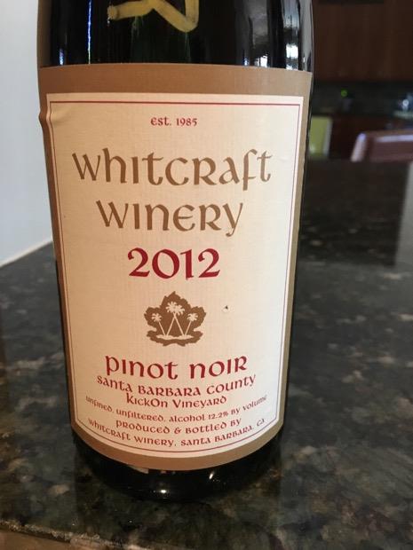 2012 Whitcraft Winery Pinot Noir Kickon Vineyard, USA, California ...