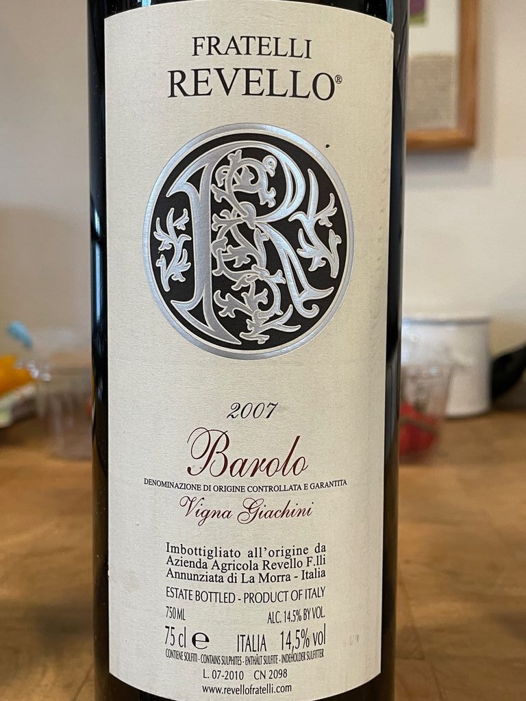 2007 Fratelli Revello Barolo Vigna Giachini, Italy, Piedmont, Langhe ...