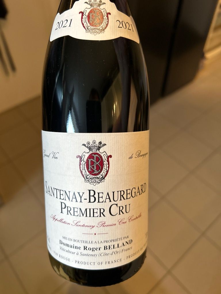 2021 Domaine Roger Belland Santenay 1er Cru Beauregard, France ...