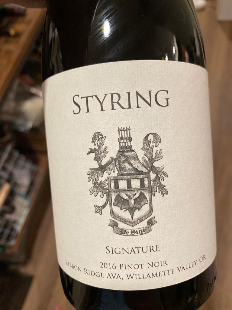 2016 Styring Vineyards Pinot Noir Signature, USA, Oregon, Willamette ...