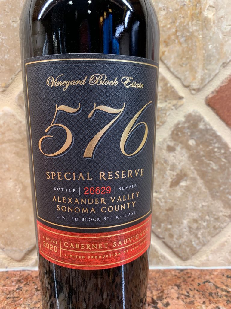 2020 Vineyard Block Estate Cabernet Sauvignon 576 Special Reserve, USA ...