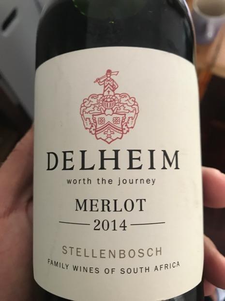 2014 Delheim Merlot, South Africa, Coastal Region, Stellenbosch ...