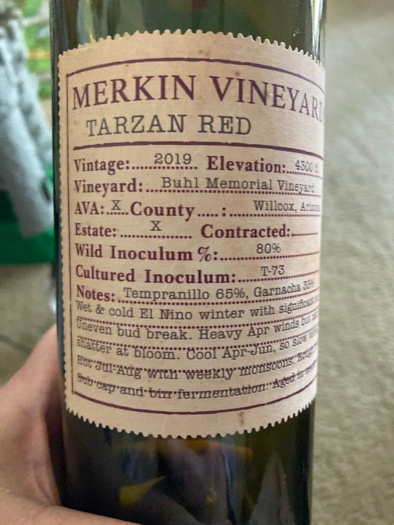 2020 Caduceus Cellars Tempranillo Merkin Vineyard Tarzan, USA, Arizona ...