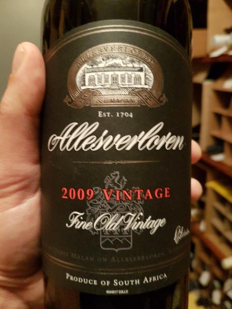 2009 Allesverloren Fine Old Vintage, South Africa, Coastal Region ...