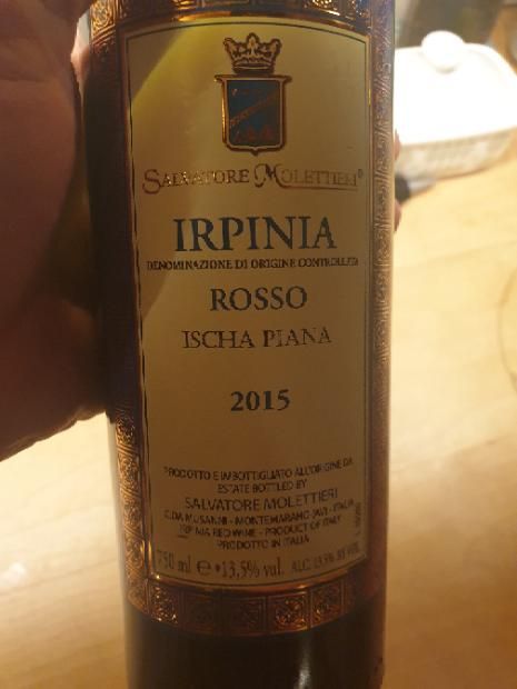 2015 Salvatore Molettieri Irpinia Rosso Ischa Piana, Italy, Campania ...