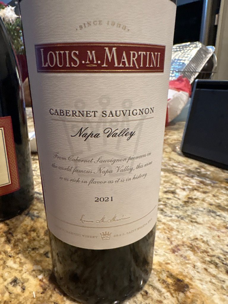 2021 Louis M. Martini Cabernet Sauvignon Cabernet Family Napa Valley ...