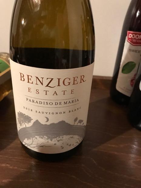 2018 Benziger Family Winery Sauvignon Blanc Estate Paradiso de Maria ...