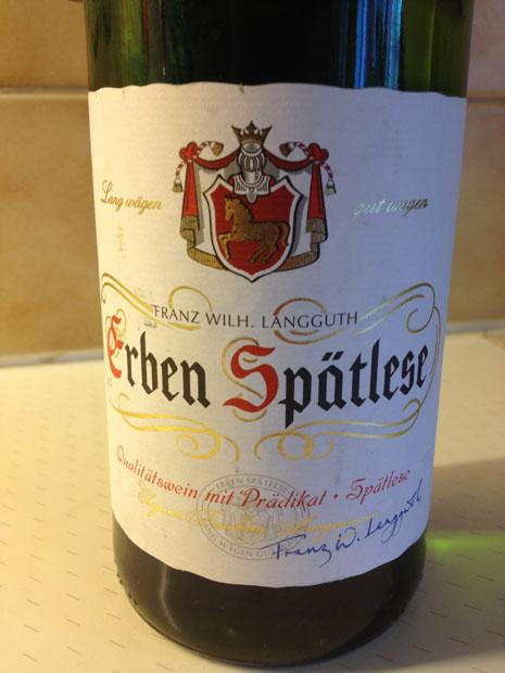 2007 Franz Wilh. Langguth Riesling Erben Spatlese, Germany, Rheinhessen ...