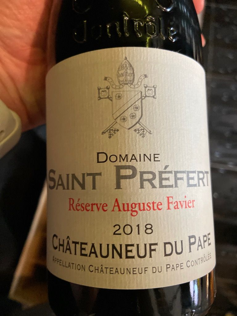 2018 Domaine Saint Préfert Châteauneuf-du-Pape Réserve Auguste Favier ...