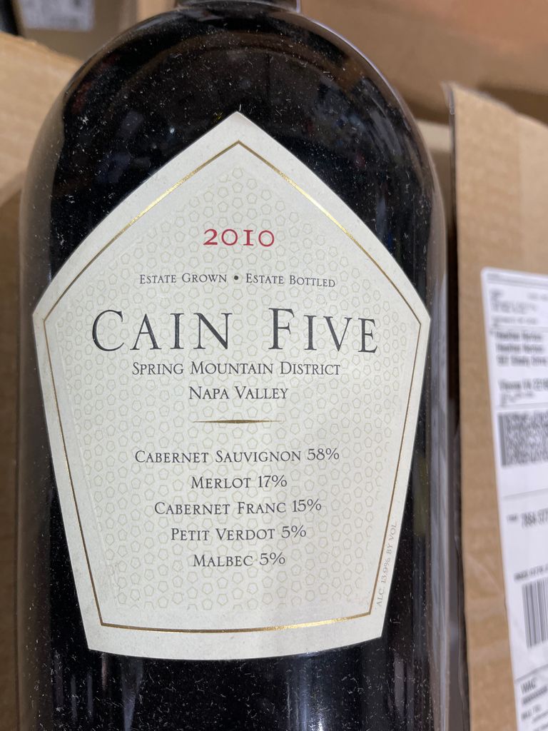 2010 Cain Vineyard & Winery Cain Five, USA, California, Napa Valley ...