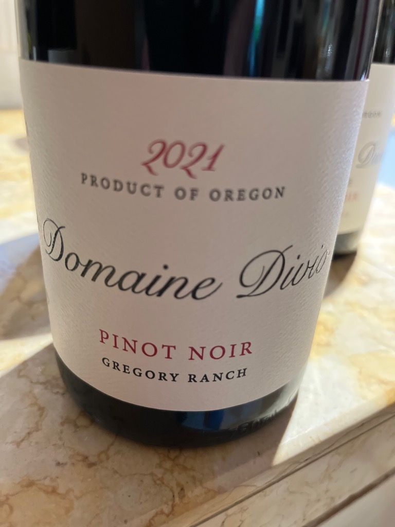 2021 Domaine Divio Pinot Noir Gregory Ranch Vineyard, USA, Oregon ...