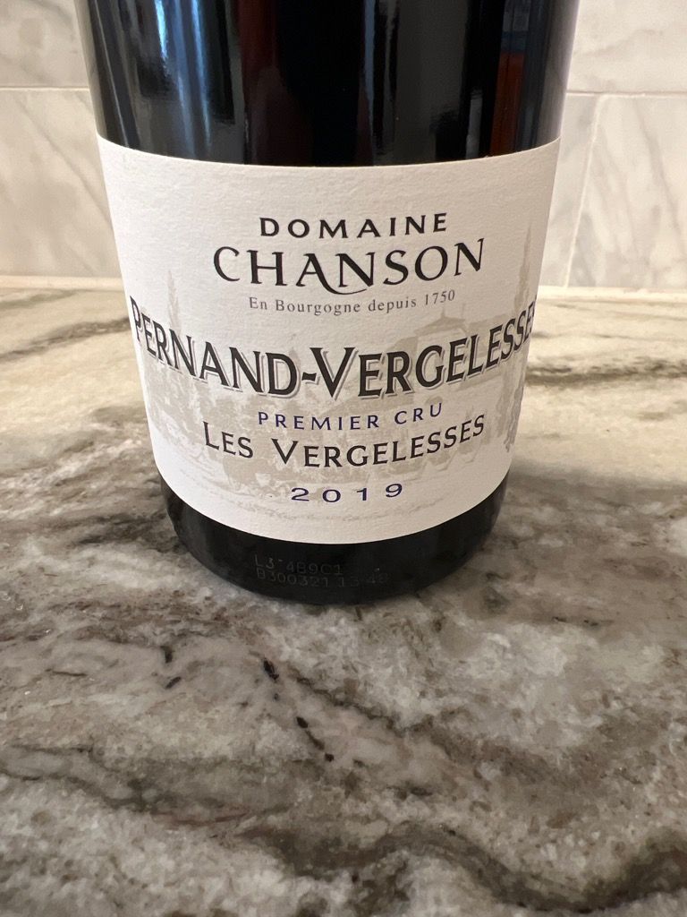 2019 Domaine Chanson Pernand-Vergelesses 1er Cru Les Vergelesses ...