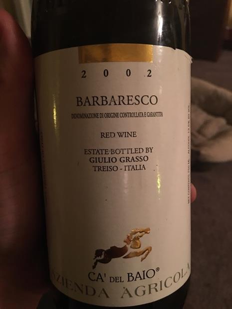 2002 Ca' del Baio Barbaresco Asili, Italy, Piedmont, Langhe, Barbaresco - CellarTracker