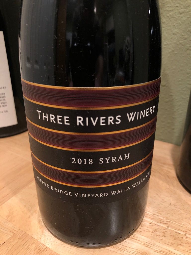2018 Three Rivers Winery Syrah Pepper Bridge Vineyard, USA, Washington ...