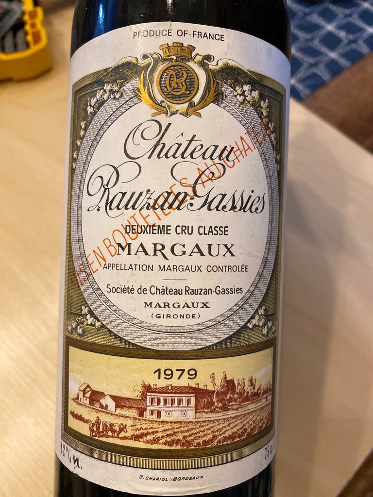 1979 Château Rauzan-Gassies, France, Bordeaux, Médoc, Margaux ...