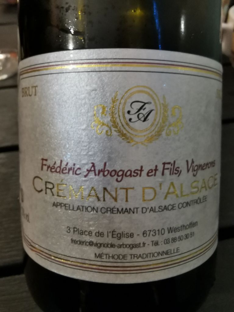 2016 Frederic Arbogast et Fils Crémant d'Alsace Brut, France, Alsace ...