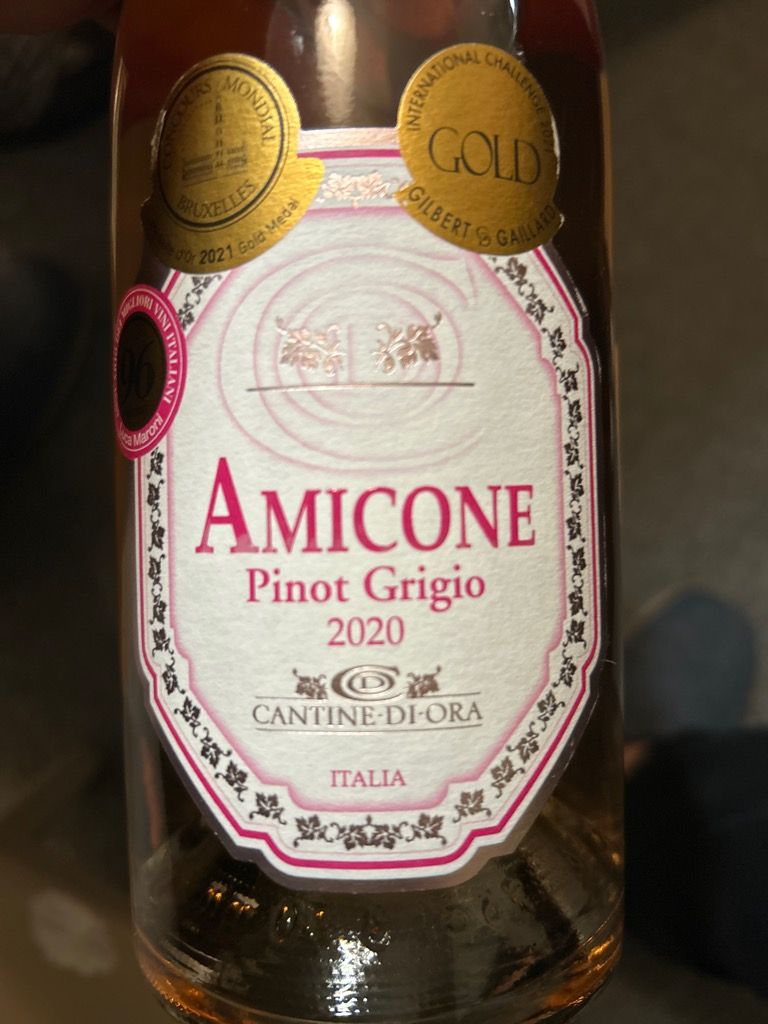 2020 Cantine di Ora Pinot Grigio Amicone, Italy, Veneto, Veneto IGT ...