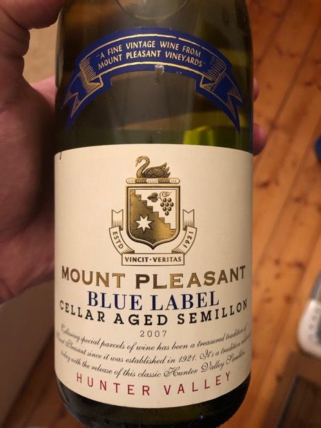 2007 Mount Pleasant Wines Sémillon Blue Label Cellar Aged, Australia ...