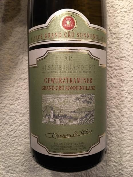 2015 Baron de Hoen Gewurztraminer Sonnenglanz, France, Alsace, Alsace ...