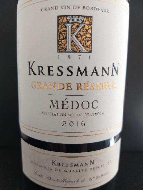 2019 Kressmann Médoc Grande Réserve, France, Bordeaux, Médoc ...