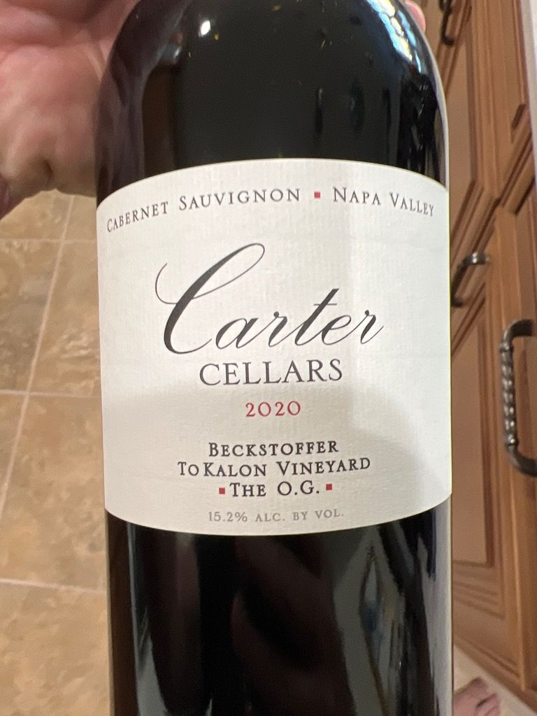 2020 Carter Cellars Cabernet Sauvignon The O.G. Beckstoffer To Kalon ...