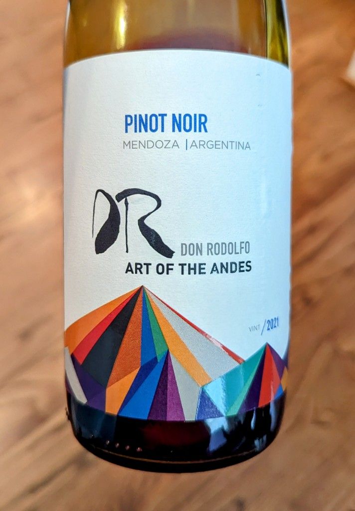 2021 Don Rodolfo Pinot Noir Art of the Andes, Argentina, Mendoza ...