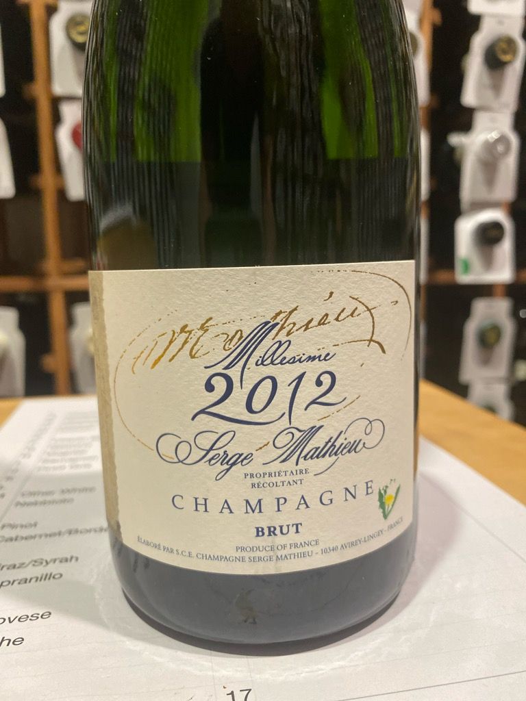 2012 Serge Mathieu Champagne Brut Millésimé, France, Champagne - CellarTracker