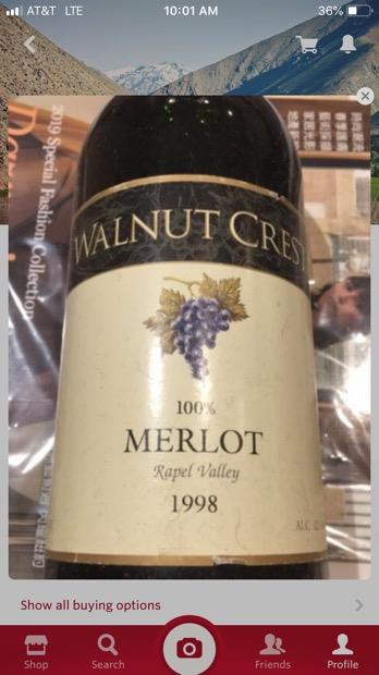 1998 Walnut Crest (Emiliana) Merlot, Chile, Rapel Valley - CellarTracker