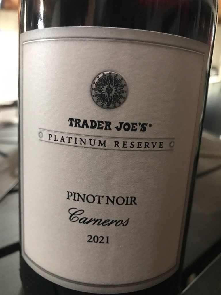 2021 Trader Joe's Pinot Noir Platinum Reserve Lot # 79, USA, California ...