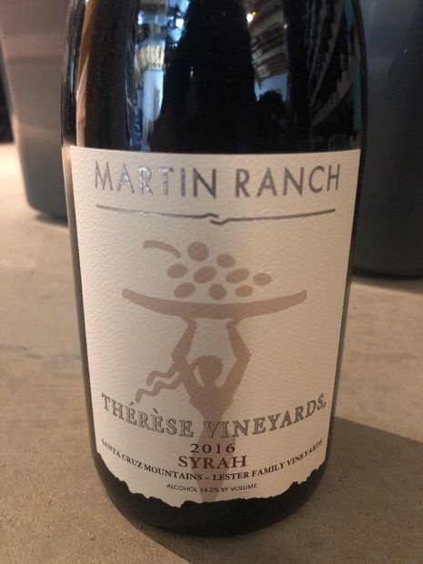 2016 Martin Ranch Winery Syrah Thérèse Vineyards Lester Family ...