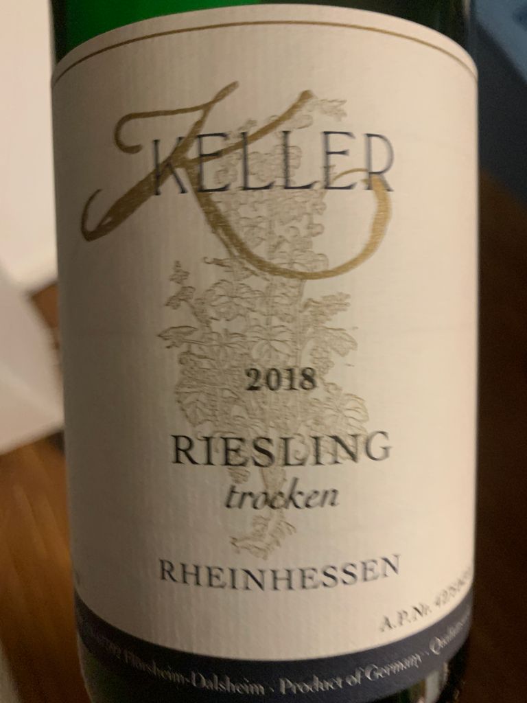 2018 Weingut Keller Riesling trocken, Germany, Rheinhessen - CellarTracker