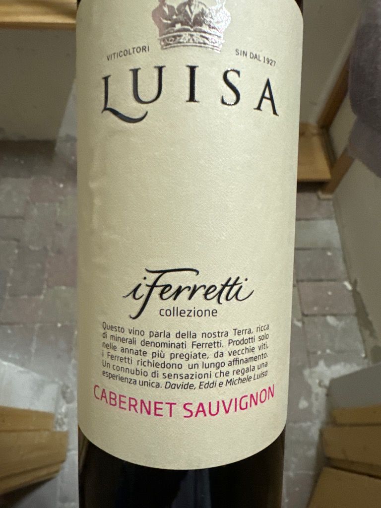 2018 Tenuta Luisa Friuli Isonzo Cabernet Sauvignon i Ferretti, Italy ...