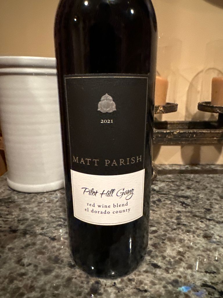 2021 Matt Parish The Pilot Hill Gang Red Wine, USA, California, Sierra Foothills, El Dorado ...