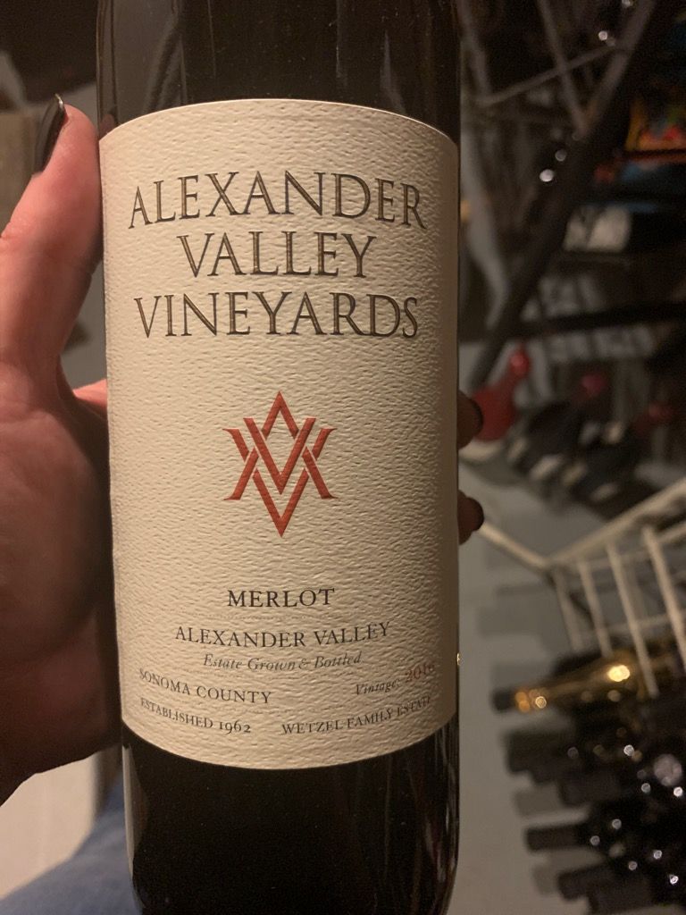 2016 Alexander Valley Vineyards Merlot, USA, California, Sonoma County ...