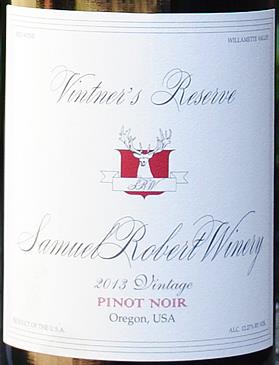 2013 Samuel Robert Winery Pinot Noir Vintner's Reserve, USA, Oregon ...