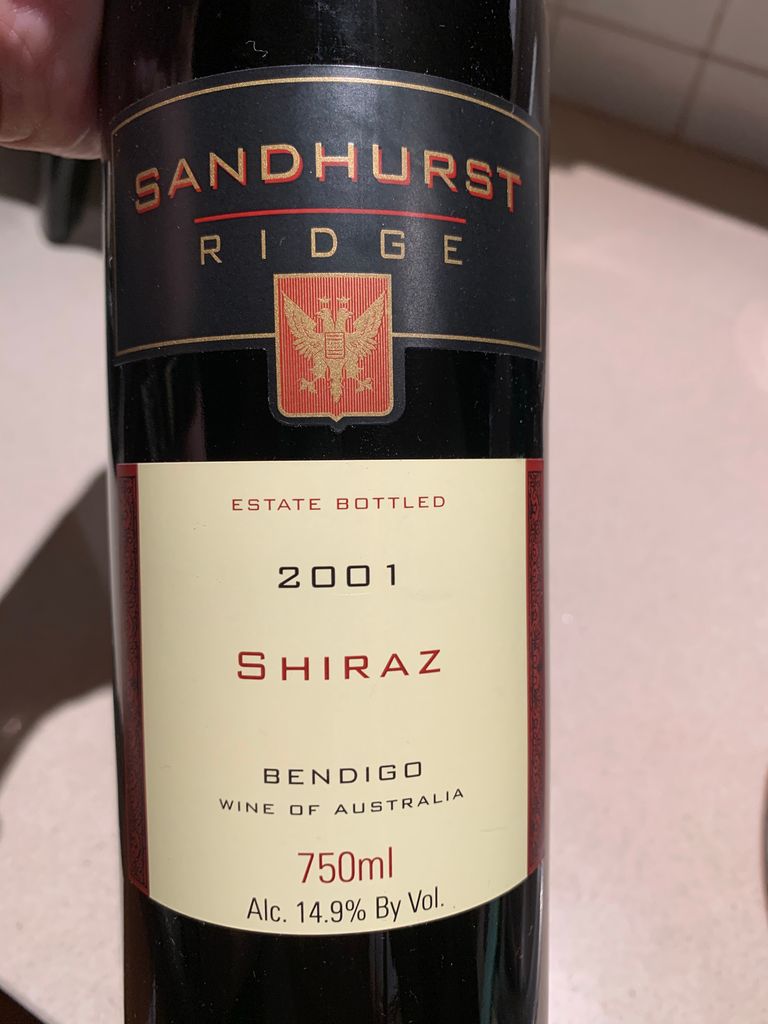 2000 Sandhurst Ridge Shiraz, Australia, Victoria, Central Victoria ...